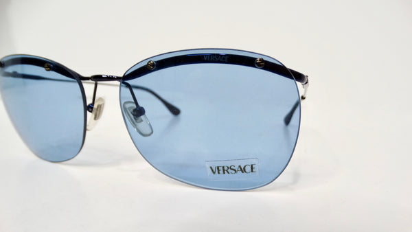 Versace Blue Frameless Aviator Sunglasses circa 1990s – Vintage by Misty