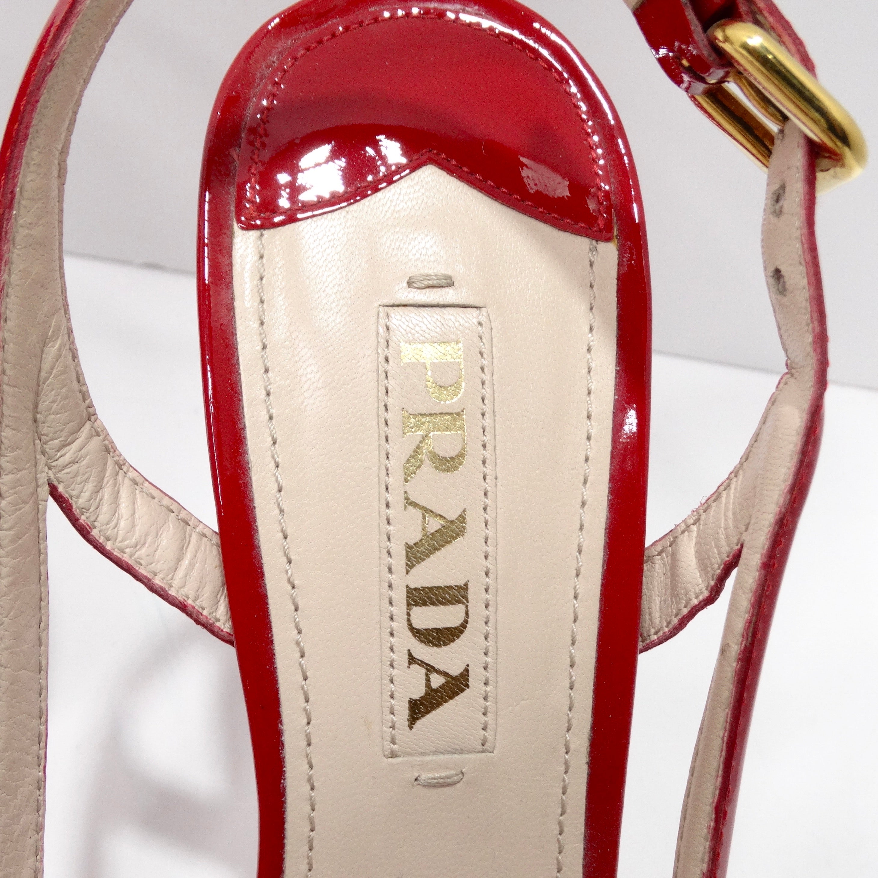 Prada Red Patent Leather Slingback Heels – Vintage by Misty