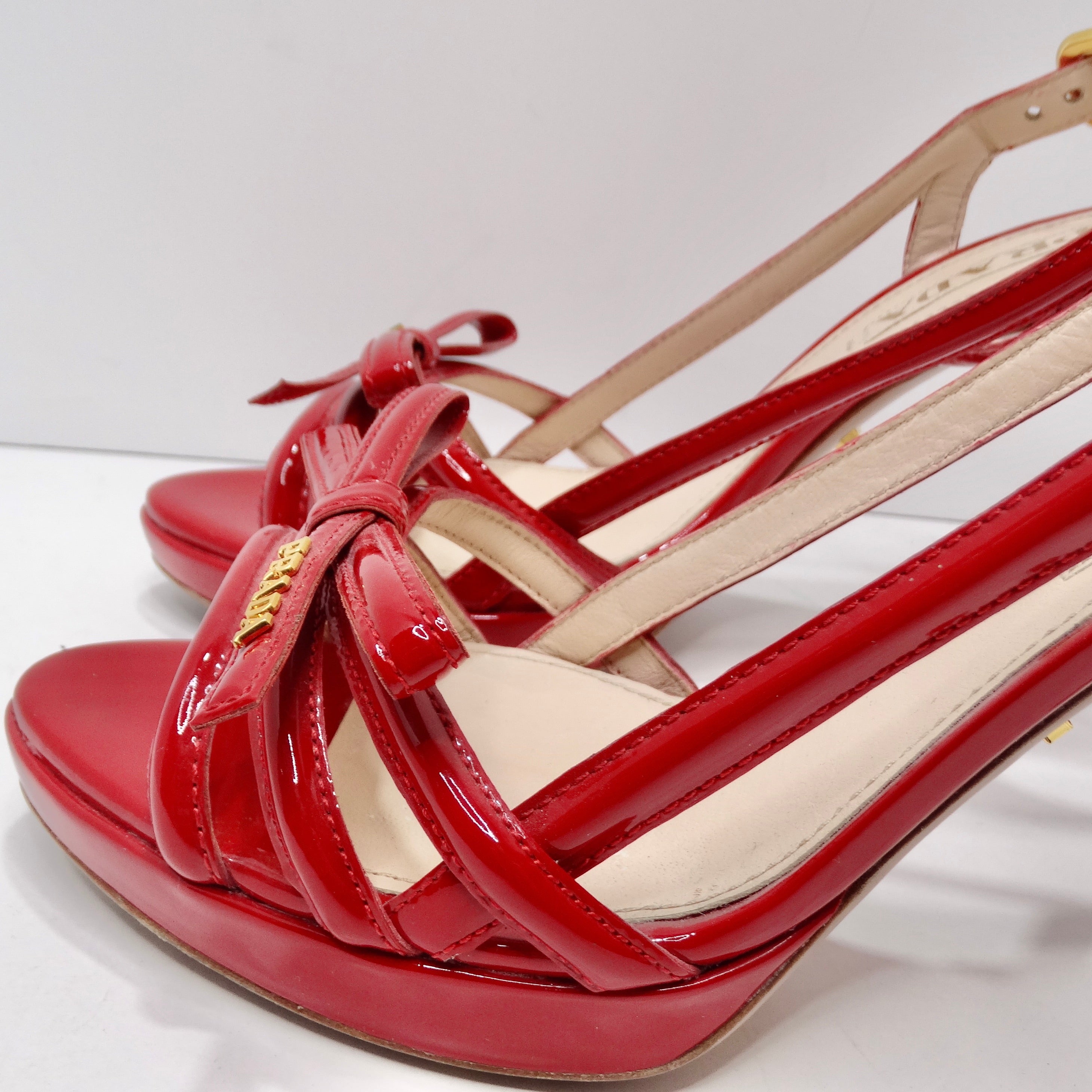 Prada Red Patent Leather Slingback Heels – Vintage by Misty