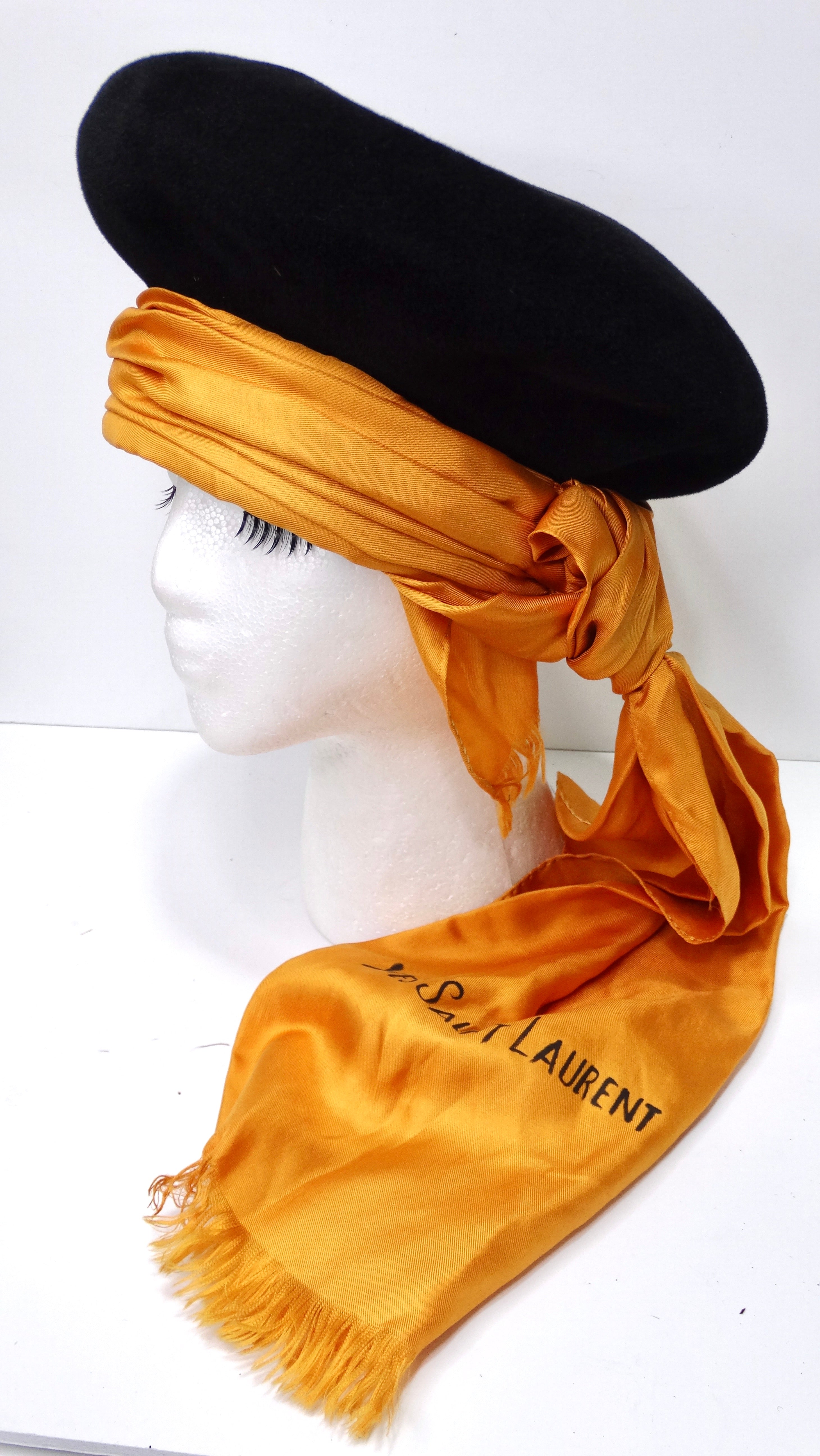 Yves Saint Laurent Rare Hat with Silk Scarf – Vintage by Misty